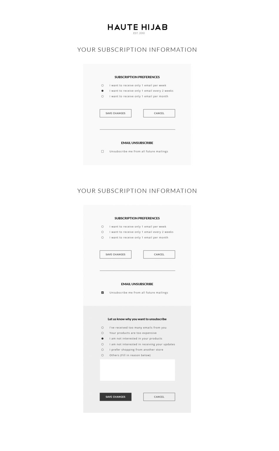 Shopify Two Step Email Opt-in Design Example - Whole Design Studios